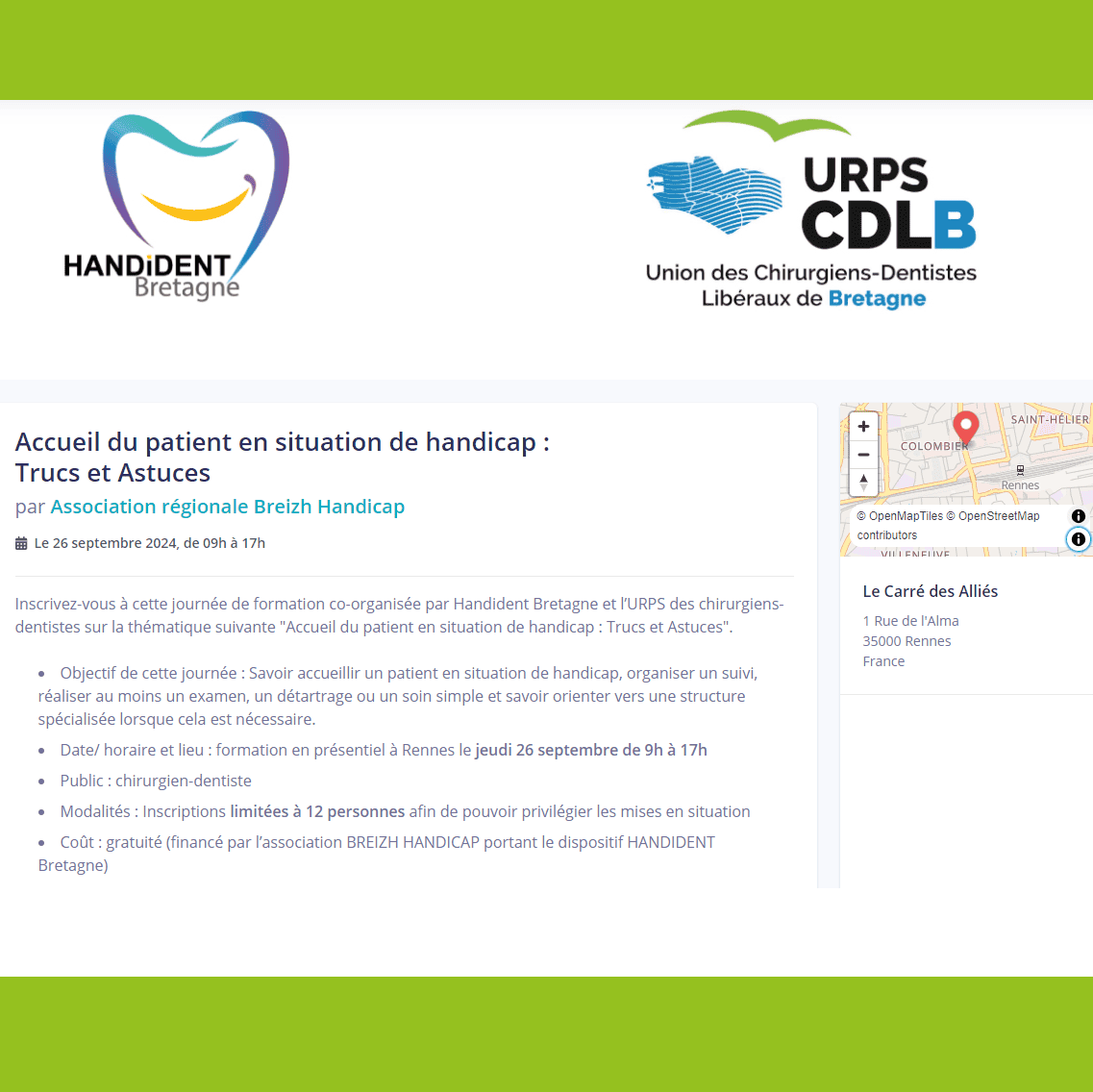 Formation HANDiDENT « Trucs & Astuces » – URPS CDLB